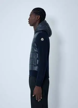 Moncler Quilted Cardigan With Knitted Sleeves