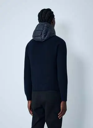 Moncler Quilted Cardigan With Knitted Sleeves