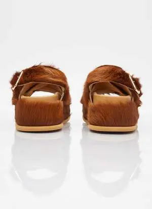 Dries Van Noten Ponyhair Sandals
