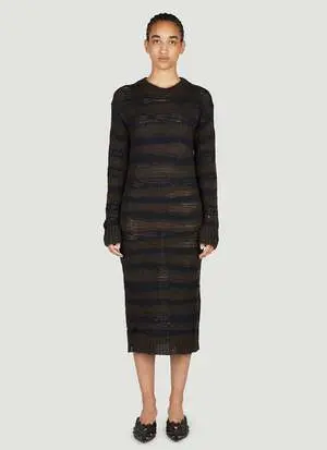 Acne Studios Ladder Knit Midi Dress - Brown