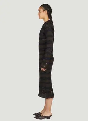 Acne Studios Ladder Knit Midi Dress