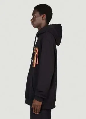 LANVIN Hooded Sweatshirt With Logo Motif - Black
