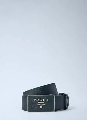 Prada Saffiano Leather Belt - Black