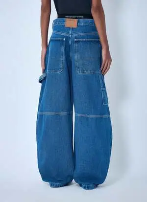 Alexander Wang Wide-leg Logo Motif Denim Jeans