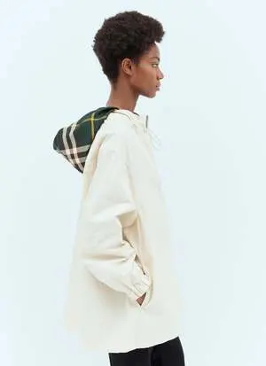 Burberry Check Hood Gabardine Parka