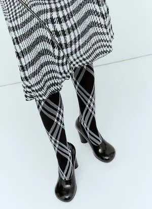 Burberry Houndstooth Asymmetrical Midi Dress