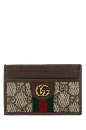 Gucci Gucci Men Printed Canvas Card Holder Multicolor