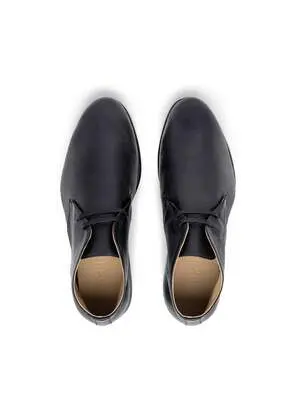 Lukure Fleur Kangaroo Leather Lace-up Bootie - Black