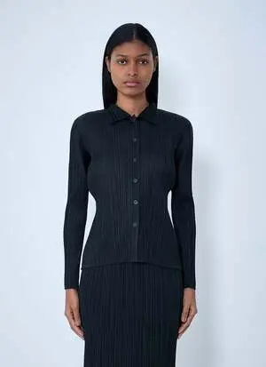 Issey Miyake Pleated Button-down Shirt - Black