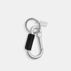 COACH Carabiner Key Ring - Silver/black