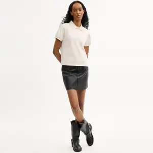 COACH Organic Cotton Script Shrunken Polo - Cream