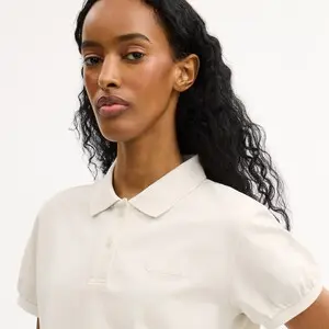 COACH Organic Cotton Script Shrunken Polo - Cream
