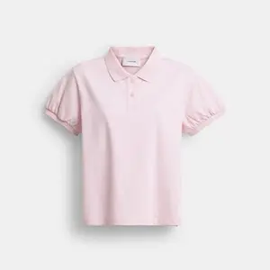 COACH Organic Cotton Script Shrunken Polo - Pink