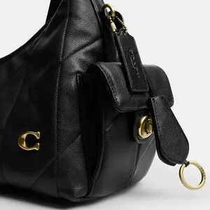COACH Quilted Leather Pocket Juliet Bag 30 - Brass/black
