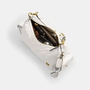 COACH Quilted Nappa Leather Pocket Juliet Bag 30 - Brass/chalk