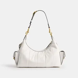 COACH Quilted Nappa Leather Pocket Juliet Bag 30 - Brass/chalk