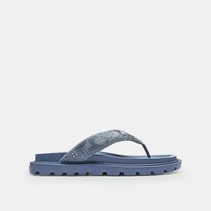 COACH Brynn Crystal Signature Thong Sandals - Denim