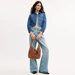 COACH Brooklyn Shoulder Bag 28 With Wooden Beading - Brass/maple Multi