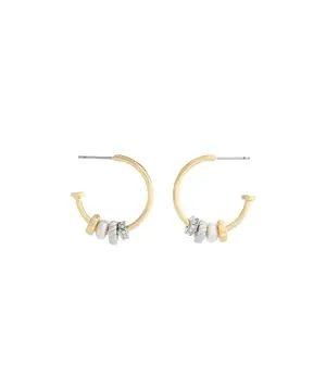COACH Mixed Rondelle Hoop Earrings - Gold/silver