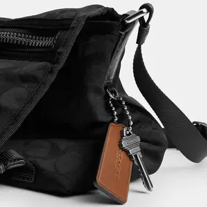 COACH Lane Messenger Bag In Signature Nylon - Black