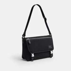 COACH Lane Messenger In Signature Nylon - Black