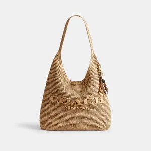 COACH Beaded Cluster Bag Charm With Dogleash Clip - Brass/black Multi