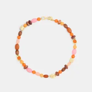 COACH Beaded Choker Necklace With Sculpted C And Dice Accents - Gold/multi