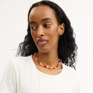 COACH Beaded Choker Necklace With Sculpted C And Dice Accents