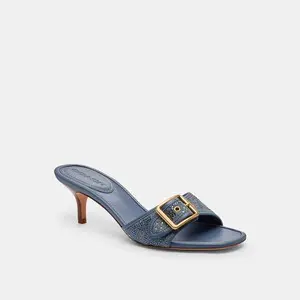 COACH Margot Embellished Crystal Signature Sandal - Denim