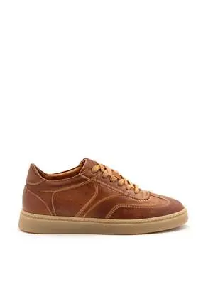 Lukure Italian Buffalo Leather Lace-up Sneakers