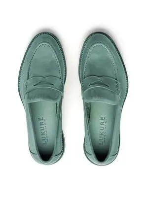 Lukure Mina Hand-dip Dyed Leather Loafers - Mint