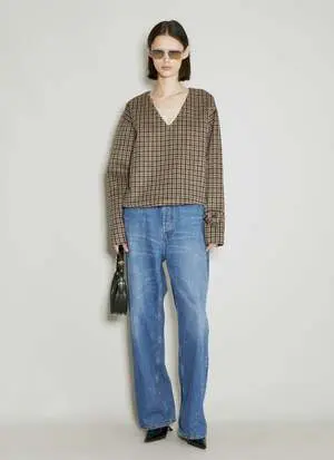 Prada Cashgora Check Top - Brown