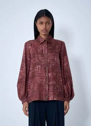 Max Mara Silk Printed Button-down Shirt - Multicolor