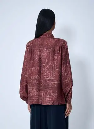 Max Mara Silk Printed Button-down Shirt