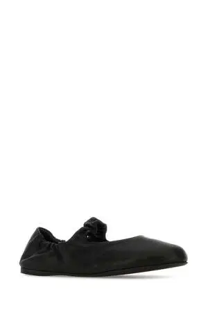 Miu Miu Nappa Leather Ballerinas - Black