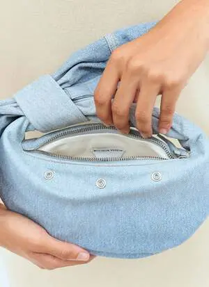 Bottega Veneta Mini Jodie Handbag In Denim