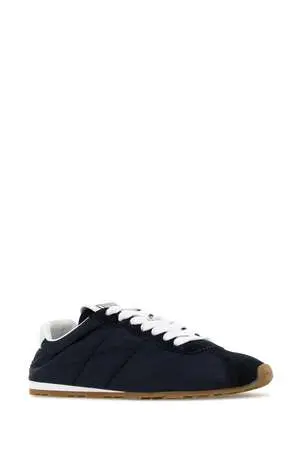 Miu Miu Navy Fabric And Suede Sneakers