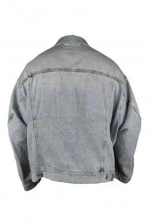 Balenciaga Embroidered Logo Denim Jacket