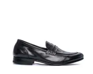 Lukure Elio Hand-painted Kangaroo Leather Loafers - Black