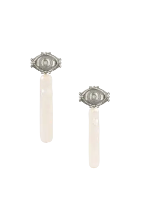 ASTOR & ORION Hecate's Eye Sterling And Pearl Ear Jacket Earrings - Silver
