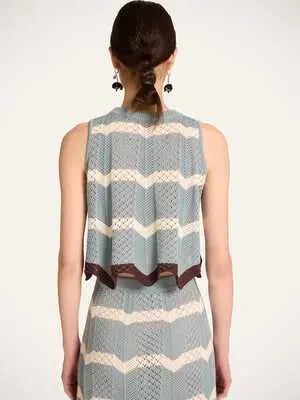 La DoubleJ Chevron Knit Color Block Top