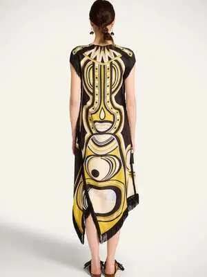 La DoubleJ Sanctuary Placée Silk Voile Dress - Gold