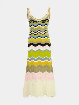 La DoubleJ Chevron Knit Cotton Maxi Dress - Multicolour