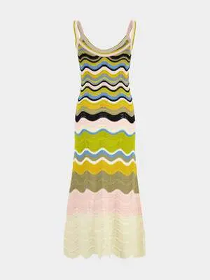 La DoubleJ Chevron Knit Cotton Maxi Dress