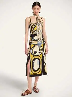 La DoubleJ Sanctuary Placée Satin Midi Dress - Multicolour