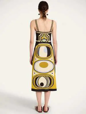 La DoubleJ Sanctuary Placée Satin Midi Dress - Multicolour