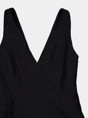 Valentino Garavani Crepe Couture Midi Dress With Lace Trim - Black