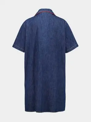 Valentino Garavani Dark Denim V-neck Midi Dress - Blue