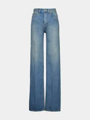 Saint Laurent Yves" Flared Jeans In Midi Denim
