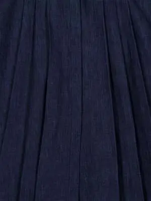 Gabriela Hearst Denim Cotton Midi Dress With Belt - Blue
